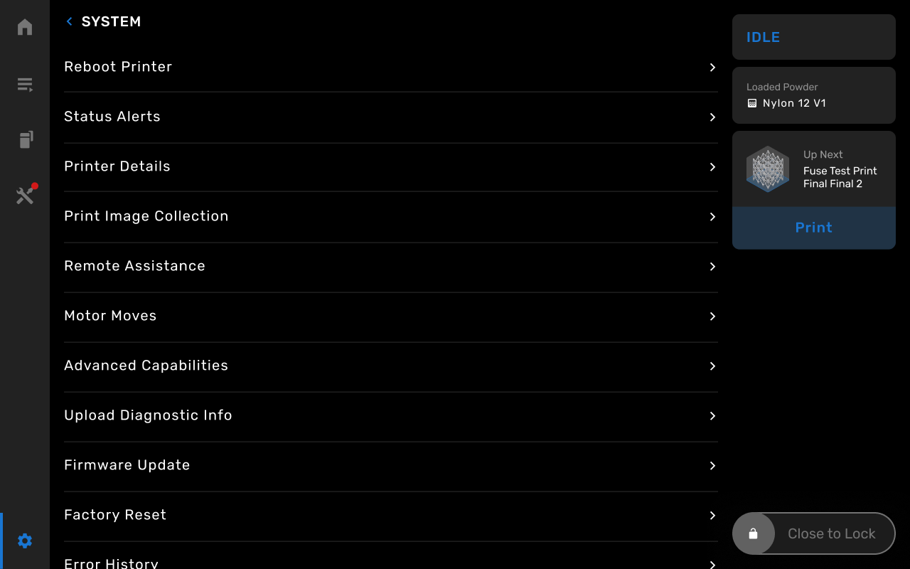 Setting up Open Material Mode (SLS)